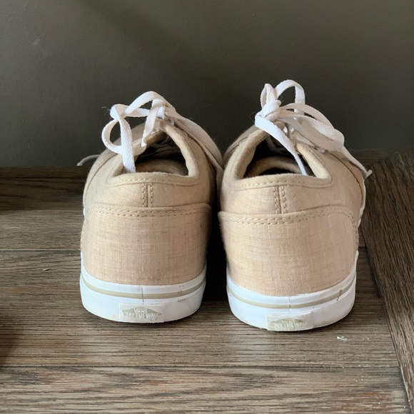 Shoes | Cream Colored Textured Vans Size 85 | Poshmark
